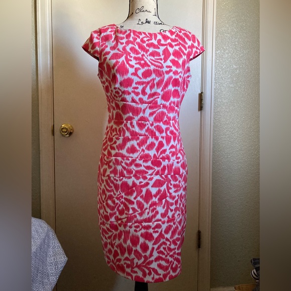 Alyx | Dresses | Alyx Hot Pink Animal Print Cap Sleeve Midi Dress ...